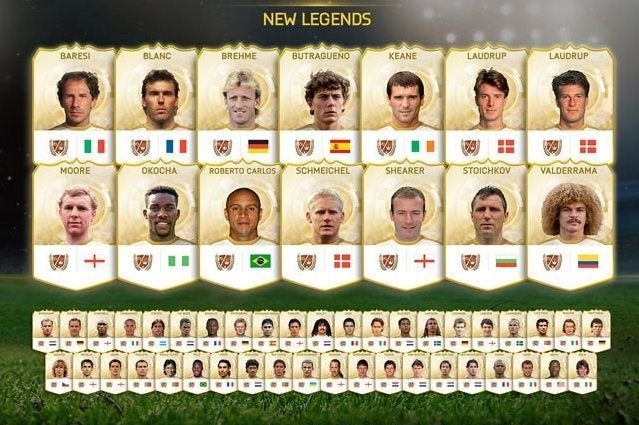 Ratings nieuwe spelers FIFA 15 Ultimate Team Legends bekend | Eurogamer.nl