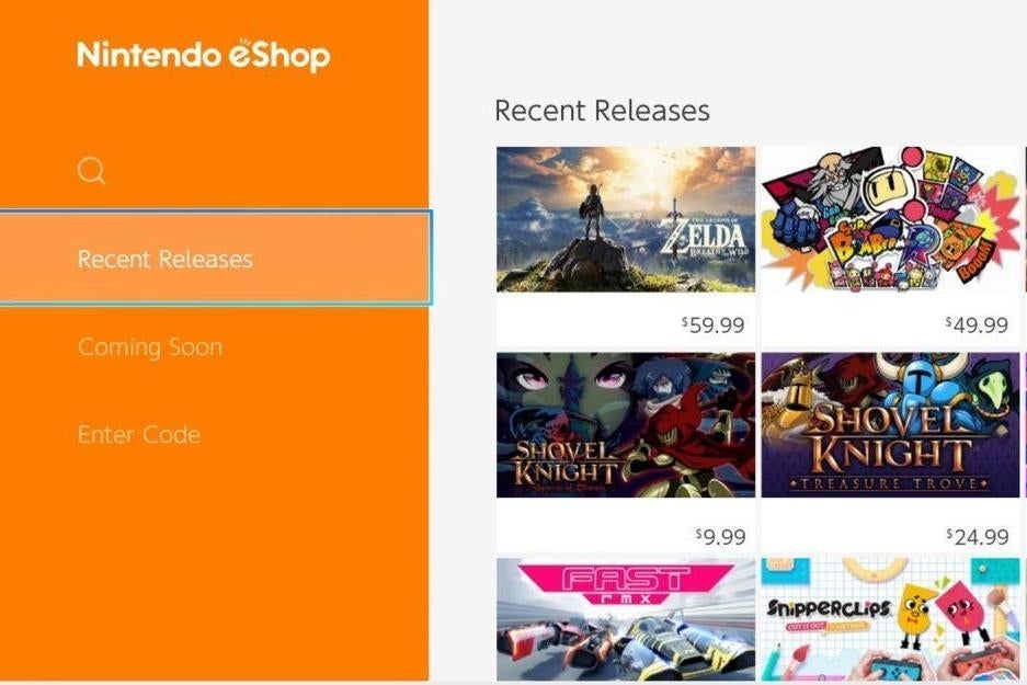Vê como é a eShop da Nintendo Switch | Eurogamer.pt