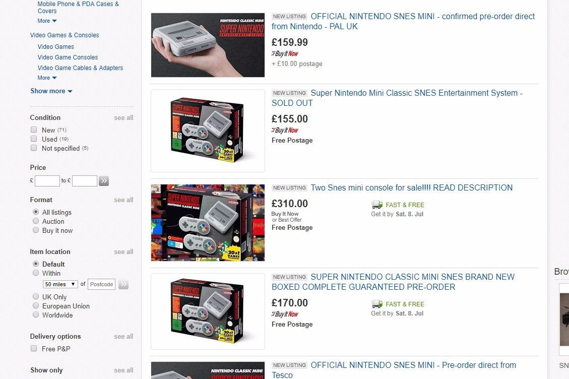 eBay takes on SNES mini scalpers, pulls listings | Eurogamer.net