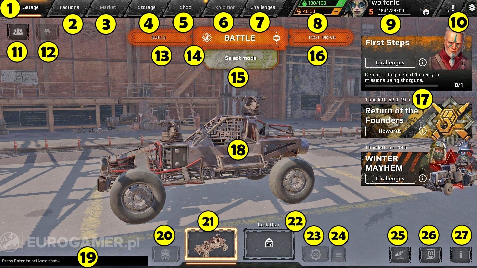 Crossout - garaż, oznaczenia, opcje, garage | Eurogamer.pl