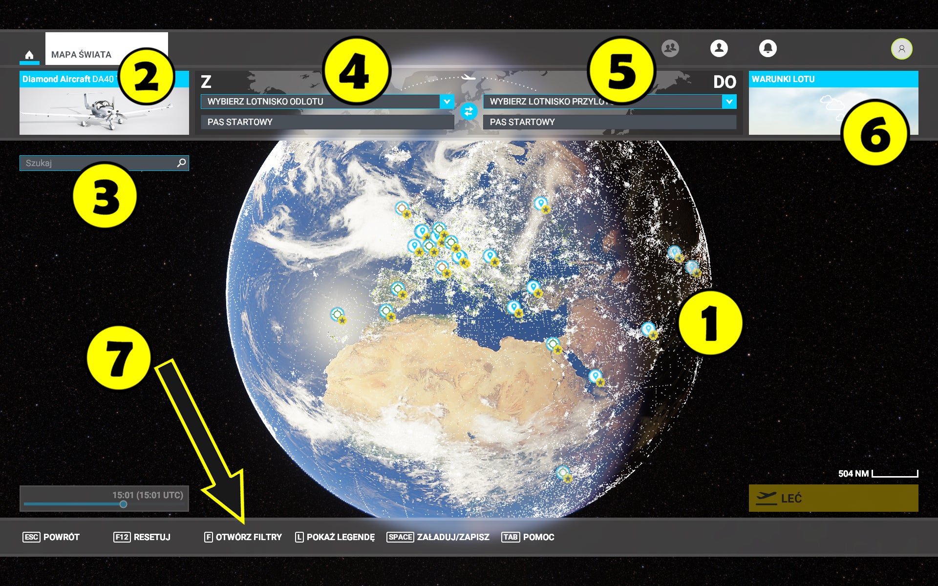 Microsoft Flight Simulator - mapa świata: podstawowe informacje ...