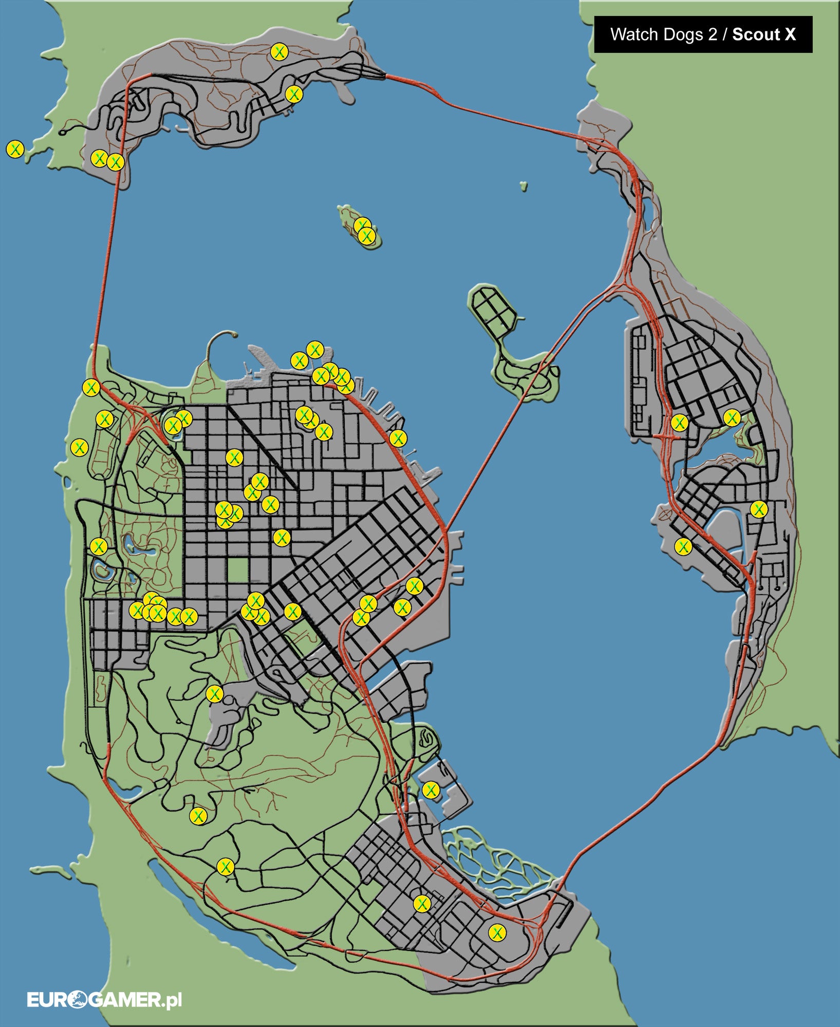 Watch Dogs 2 - Mapa: Scout X | Eurogamer.pl