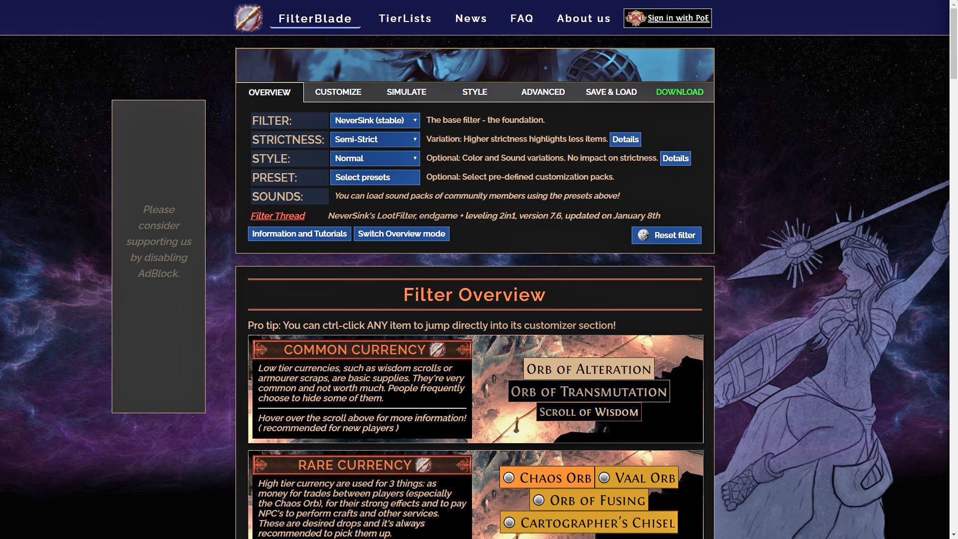 Path of Exile - filtr lootu, Filterblade | Eurogamer.pl