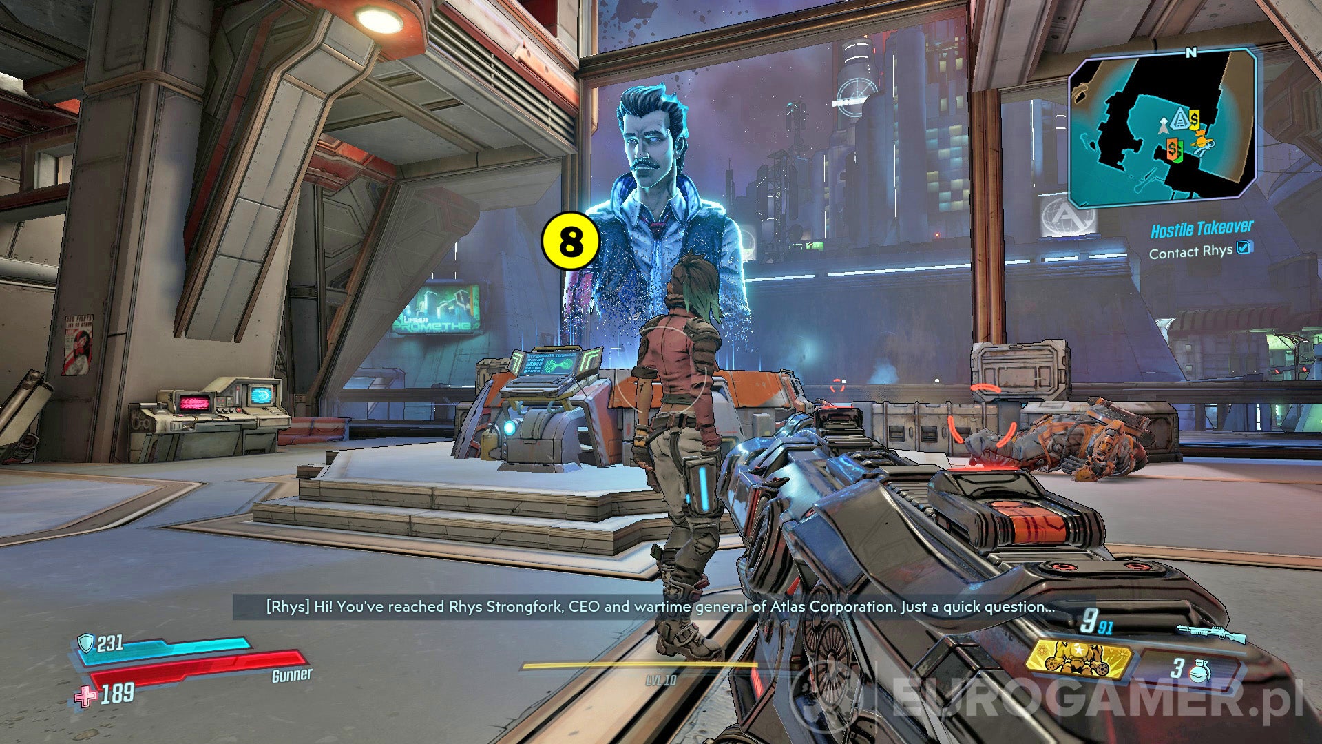 Borderlands 3 - Hostile Takeover: Lorelei, Rhys, Cyclone, Zer0, Gigamind (boss) | Eurogamer.pl