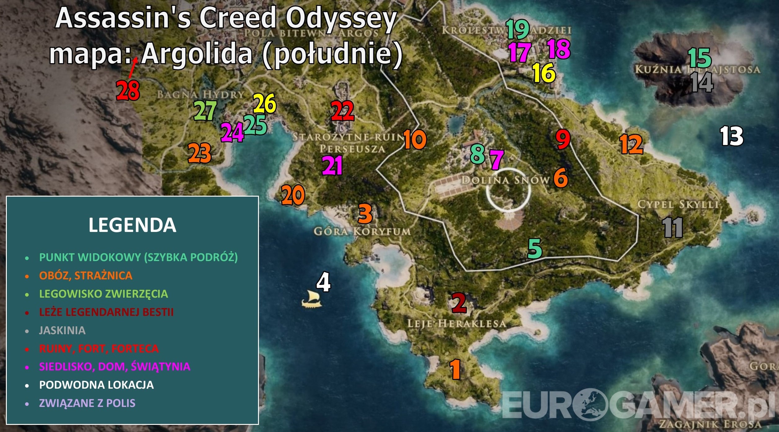 Assassin's Creed Odyssey - Argolida: mapa | Eurogamer.pl