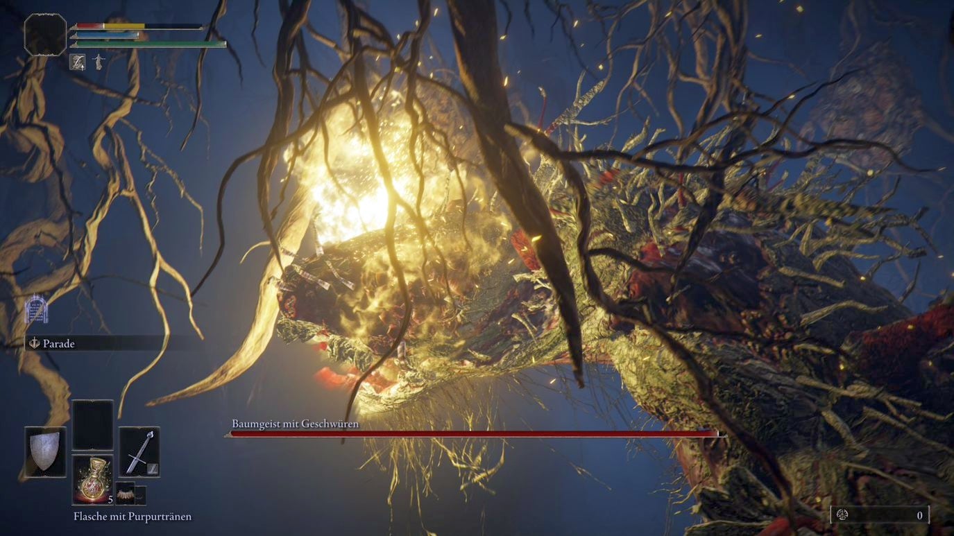 Elden Ring: Baumgeist mit Geschwüren, Boss im Grab des Randvolkshelden ...