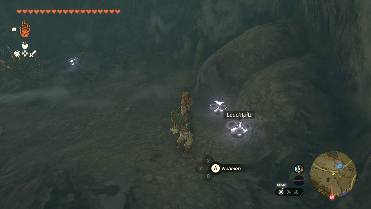 Zelda: Tears of the Kingdom: Helle Pilze in dunkler Höhle | Eurogamer.de