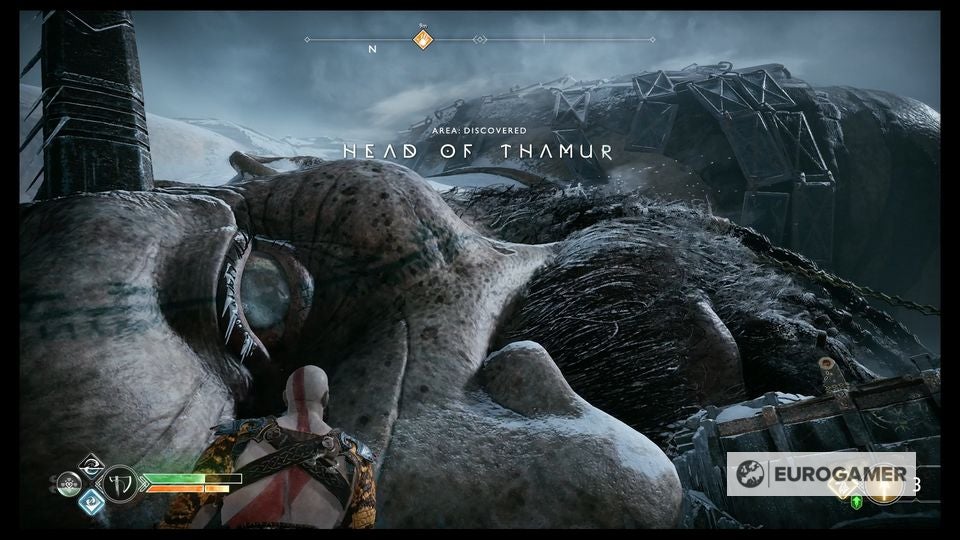 God of War - Thamur's Corpse puzzle solutions, Frozen Lake, Head of ...