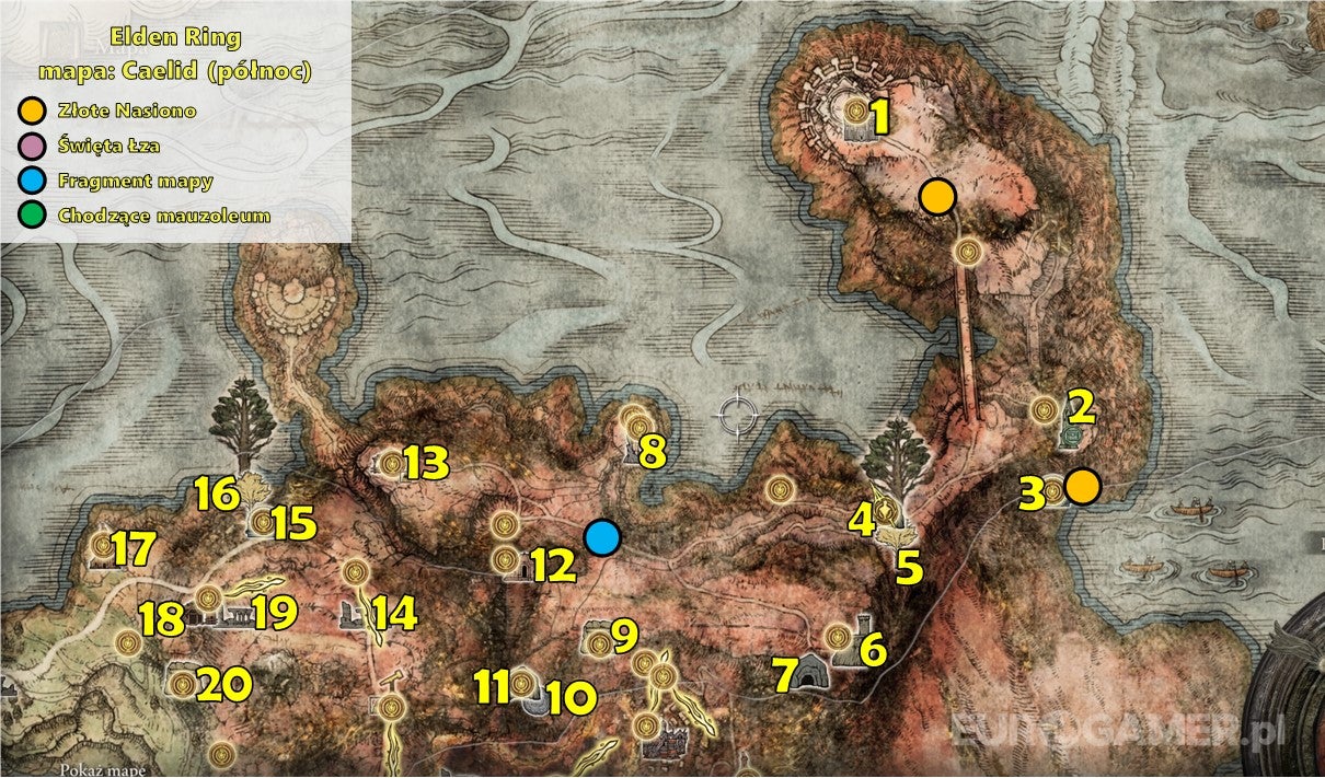 Elden Ring - Caelid: mapa | Eurogamer.pl