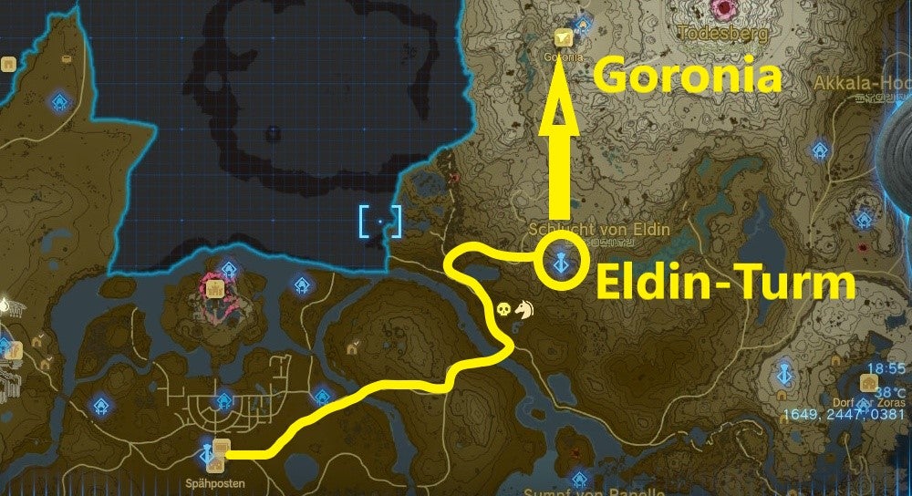 Zelda: Tears of the Kingdom: Weg zu den Goronen und Goronia in Eldin ...