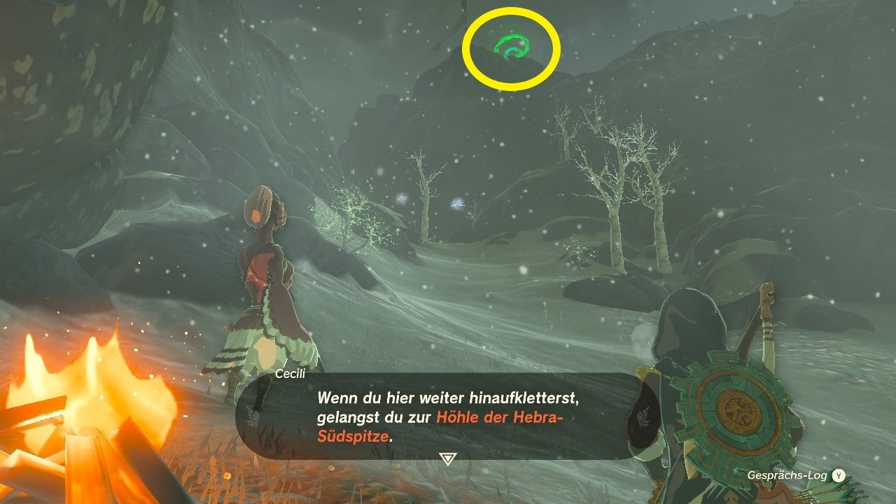Zelda: Tears of the Kingdom: Tulin aus dem Dorf der Orni - Hertis' Berghütte, Höhle der Hebra ...