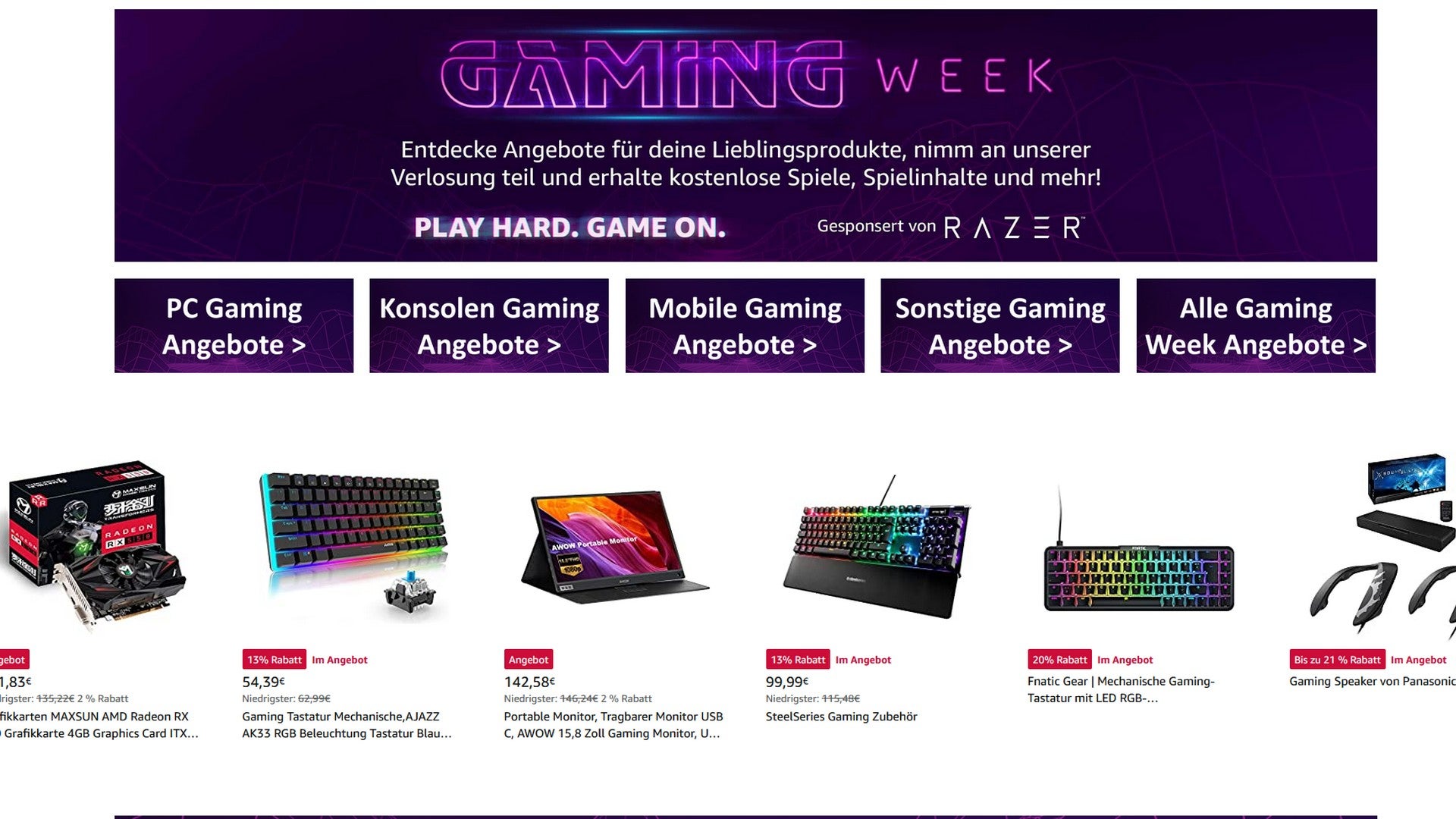 Amazon Gaming Week: Angebote zu Spielen, Hardware und mehr | Eurogamer.de