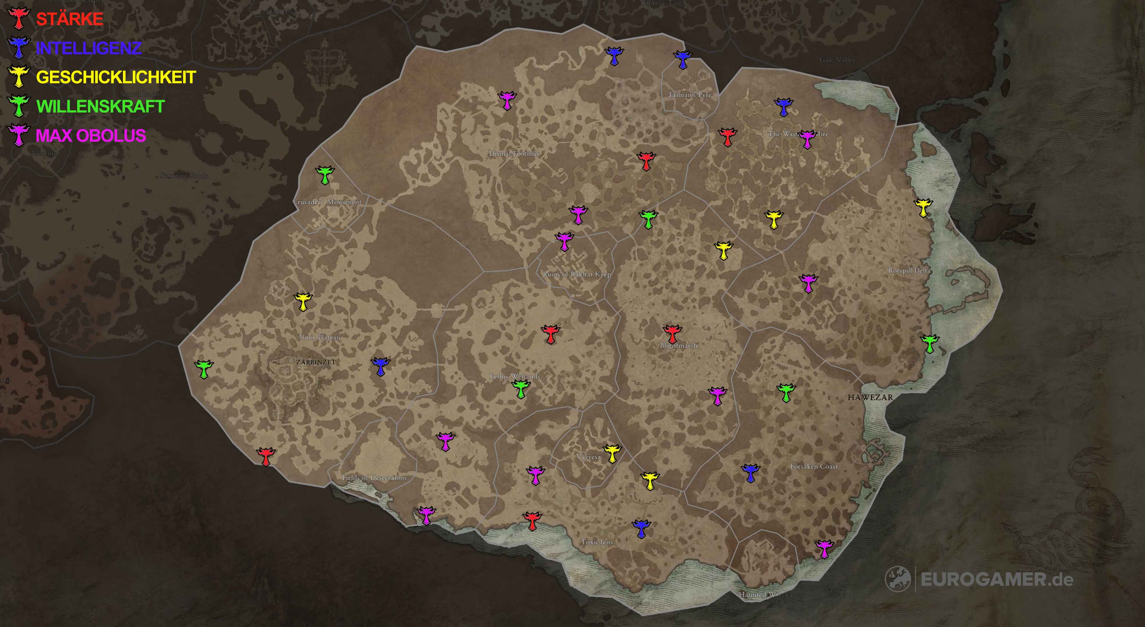 Diablo 4: Altar von Lilith - Alle 160 Statuen auf der Map finden ...