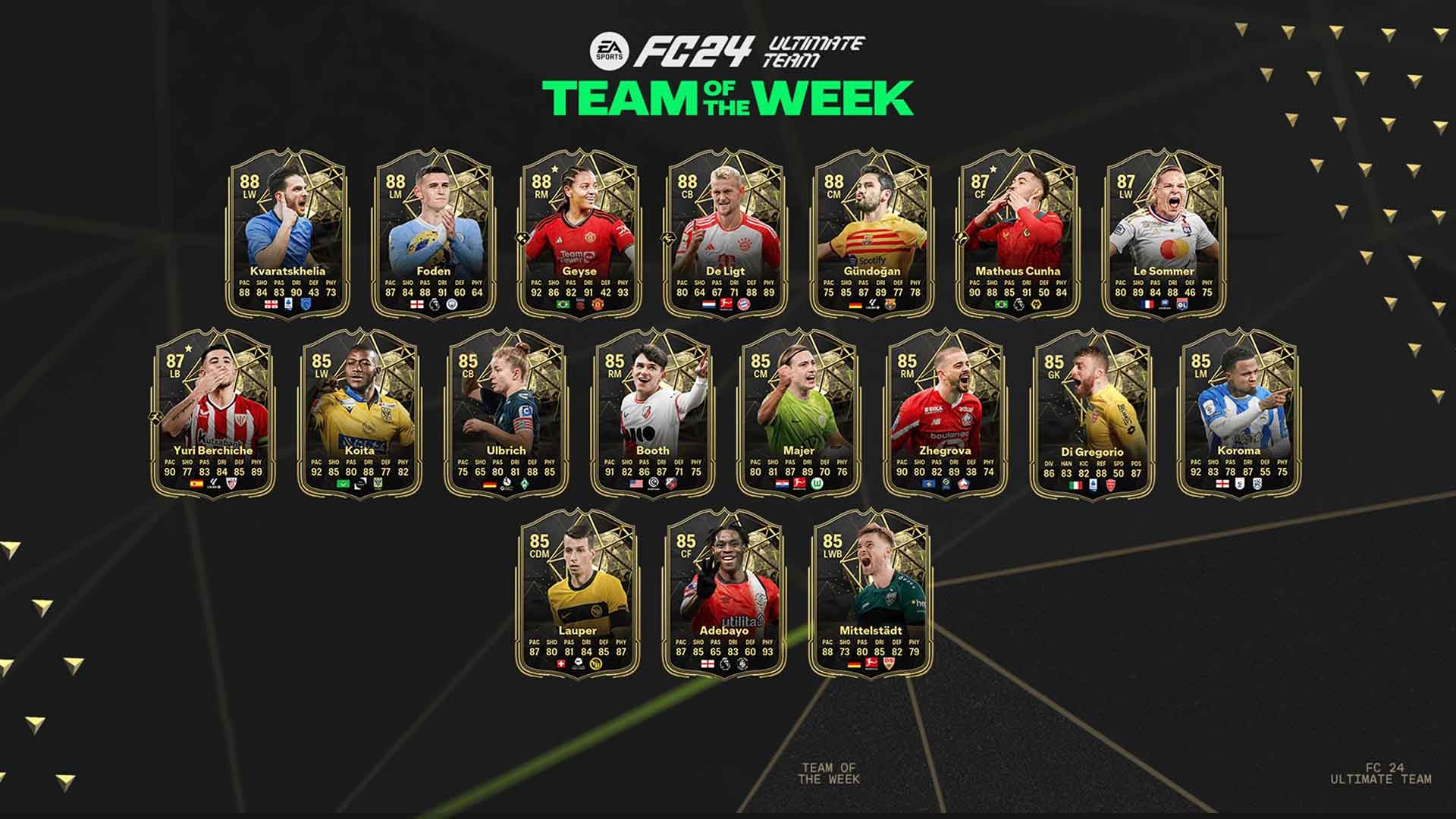 EA FC 24 TOTW 21: Geyse, De Ligt und Foden schaffen es an die Spitze ...