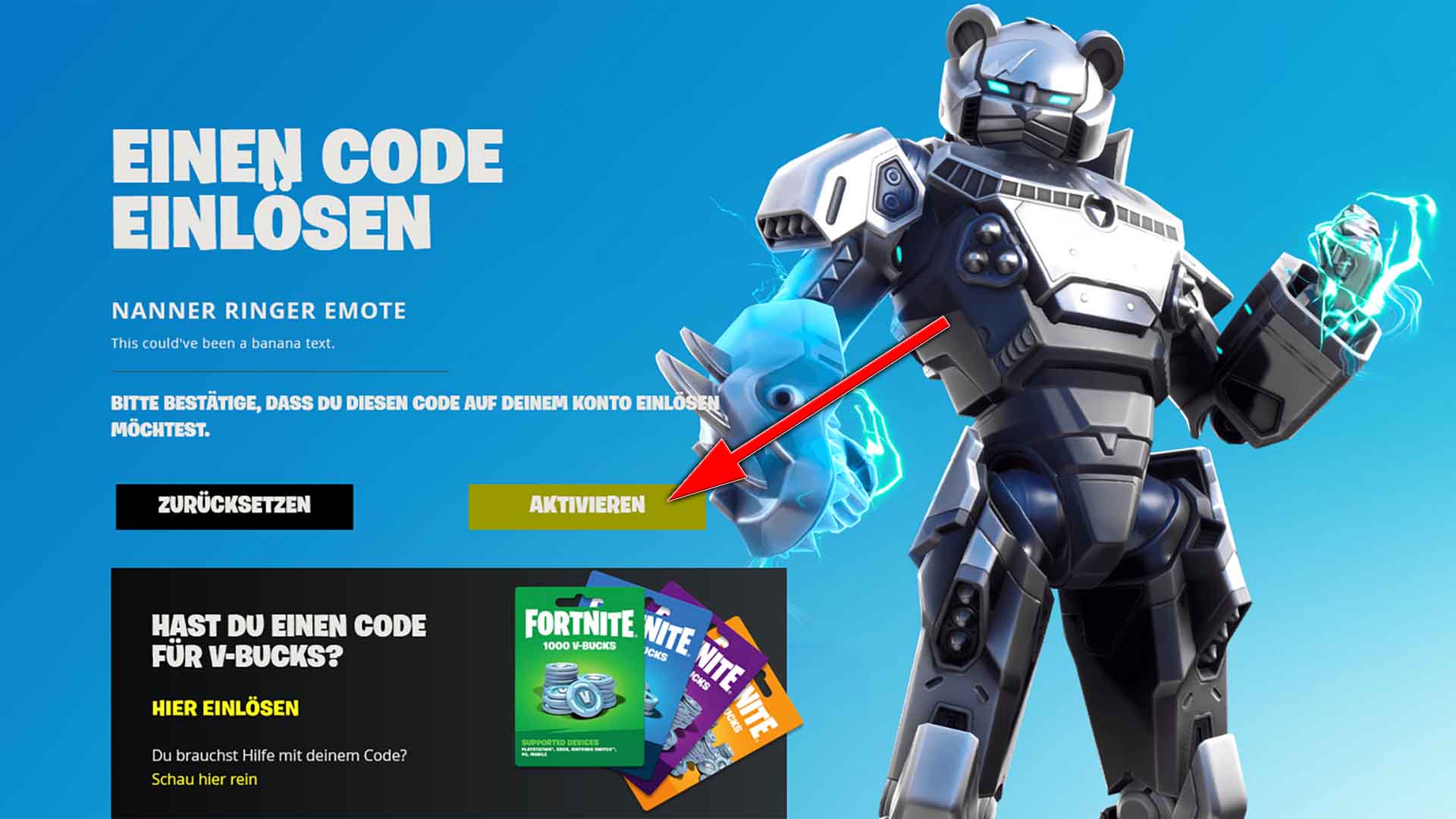 Fortnite Code spendiert euch gratis Emote „Bananen-Telefon“ | Eurogamer.de