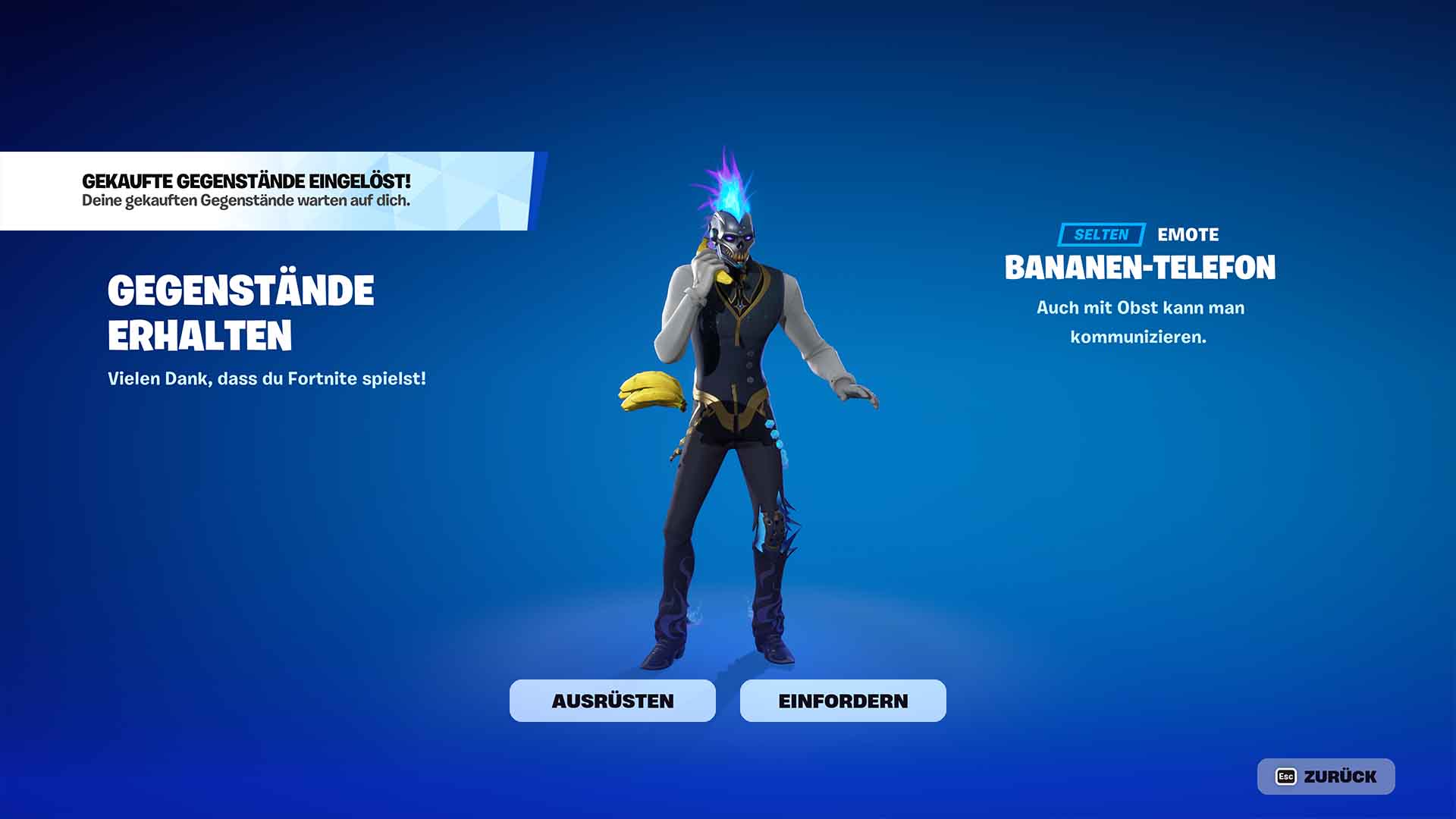 Fortnite Code spendiert euch gratis Emote „Bananen-Telefon“ | Eurogamer.de