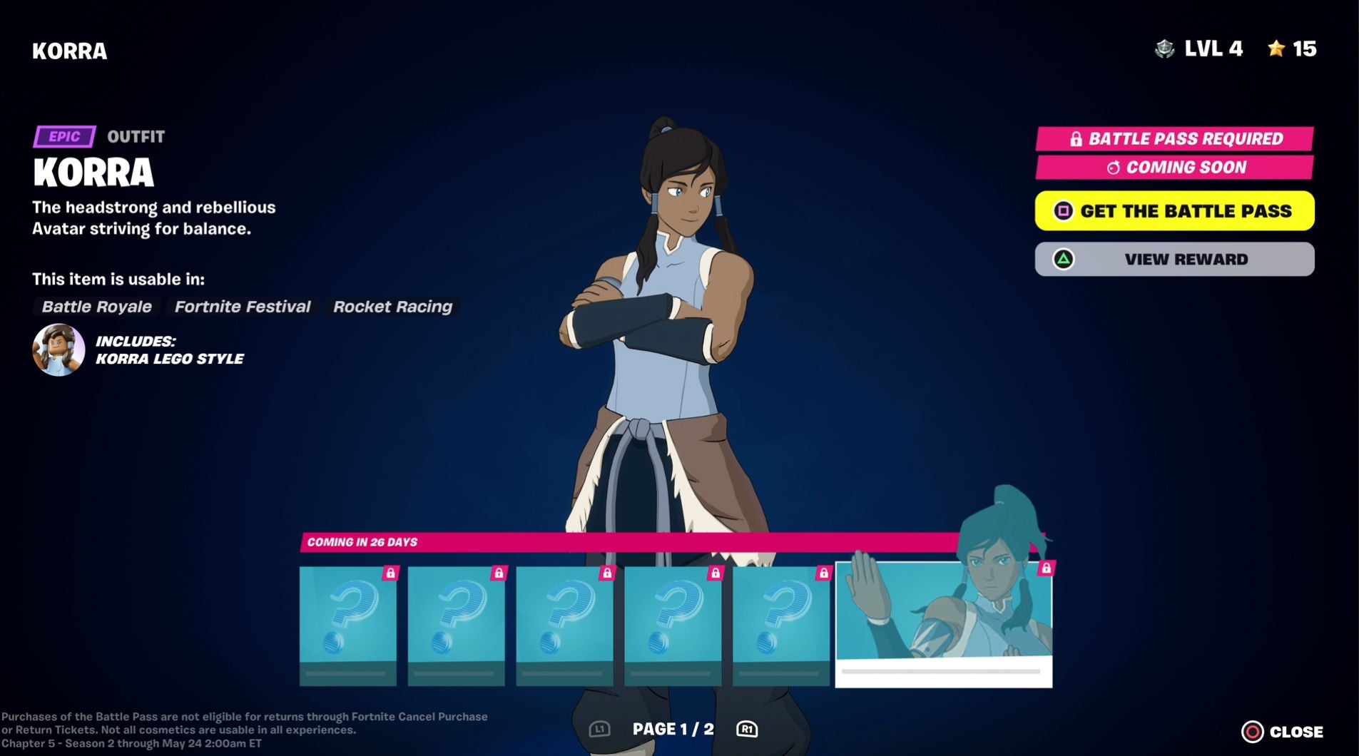 Date De Sortie Du Skin Fortnite Korra Et Récompenses Avatar The Legend ...