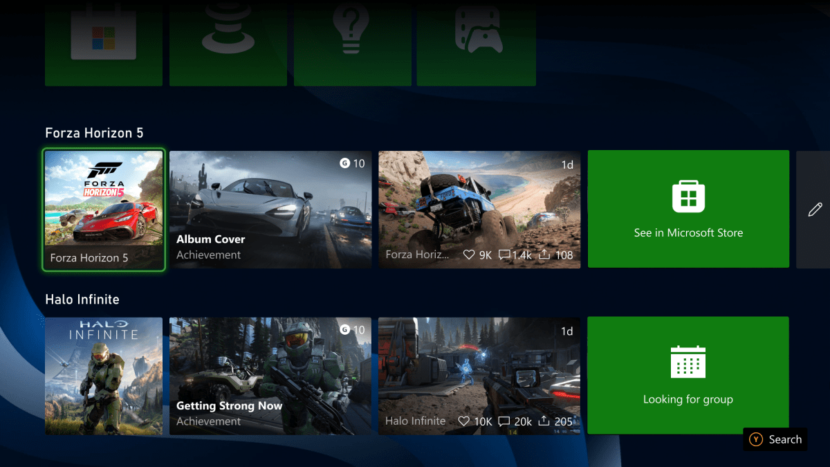 Latest Xbox homepage "experiments" add different layouts, groups, and ...