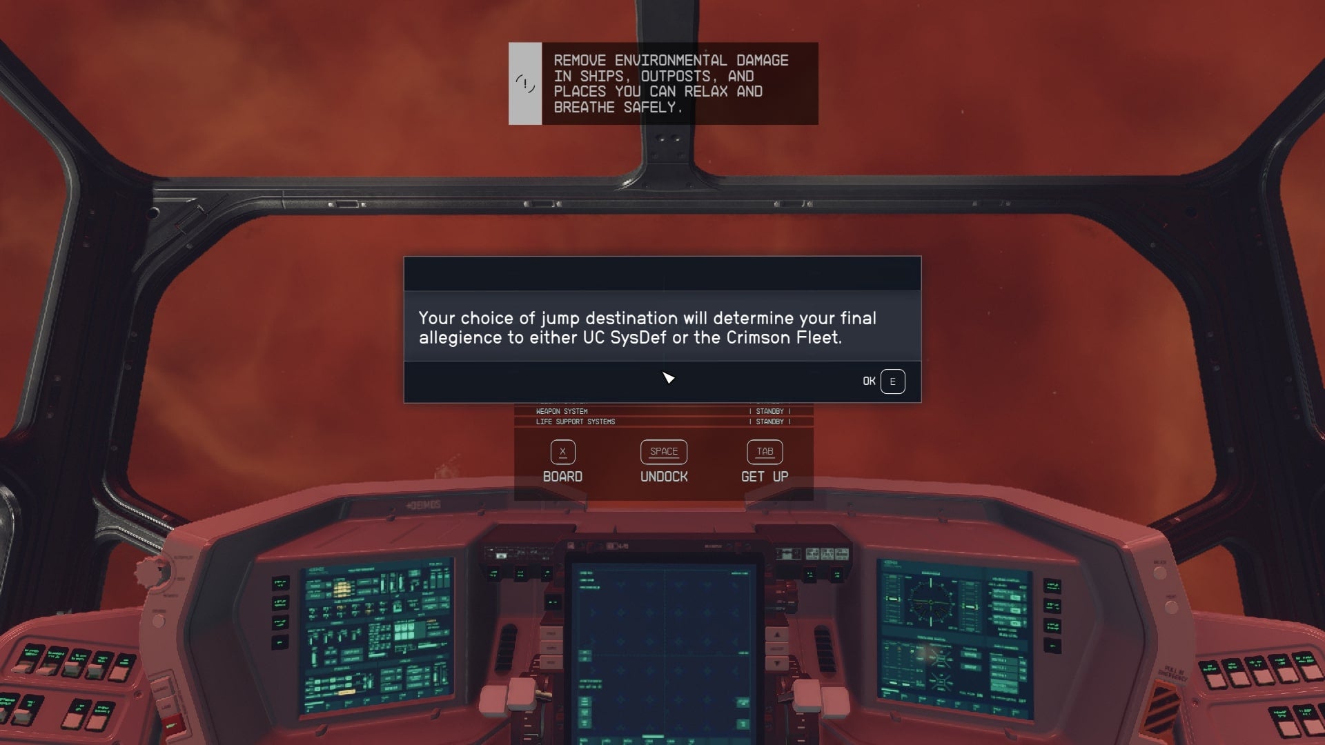 Starfield Eye of the Storm: Side with SysDef or Crimson Fleet? | VG247