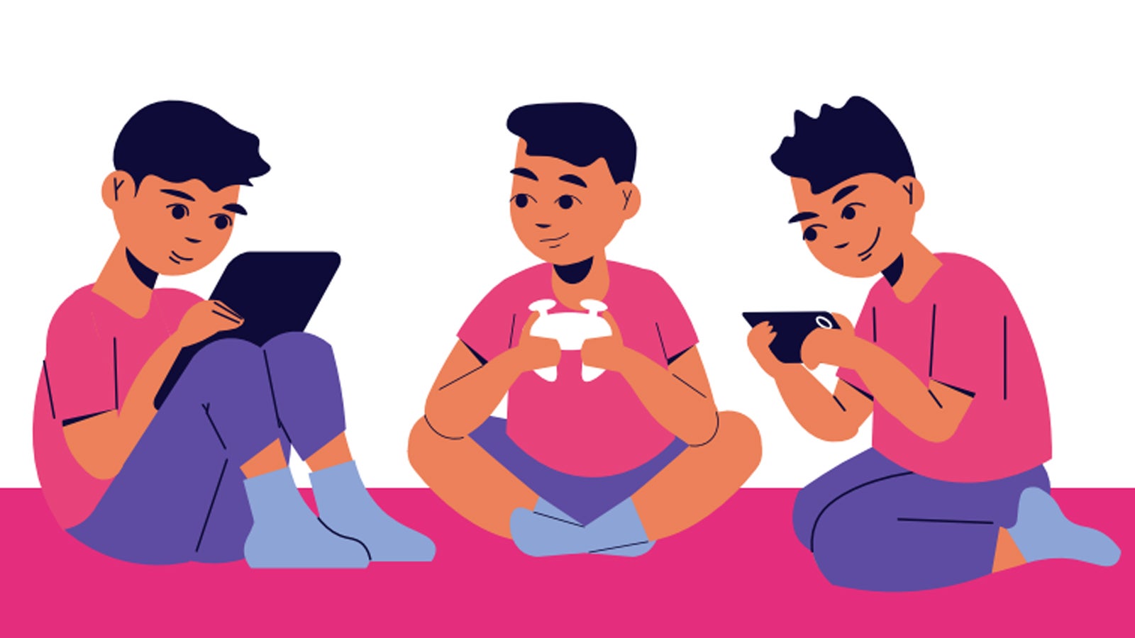Kids Playing Video Games Clipart