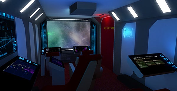 Alien Spacecraft Bridge Console