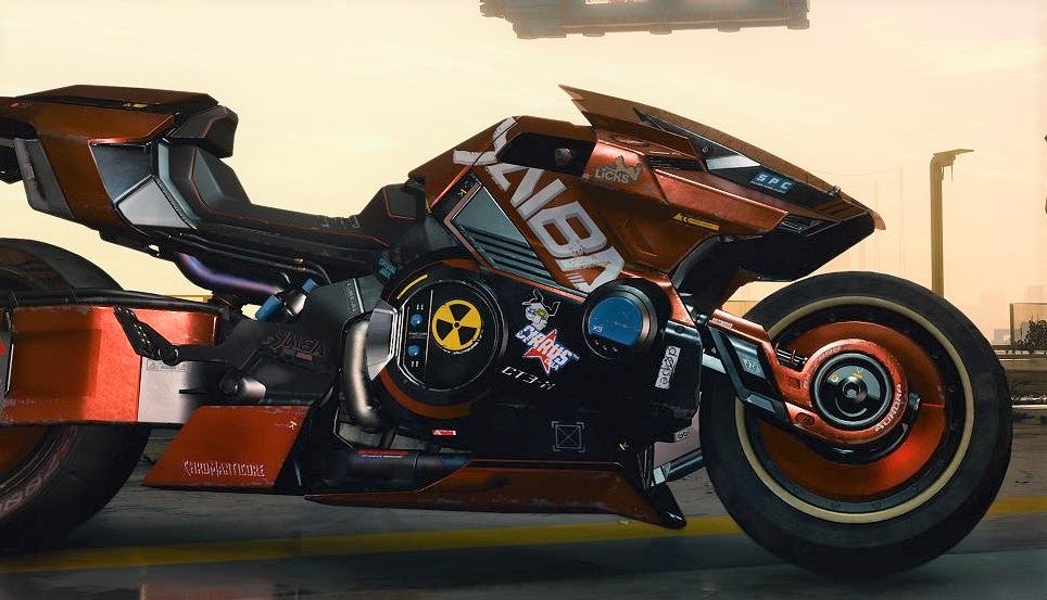 Nowy screenshot z Cyberpunk 2077 prezentuje futurystyczny motocykl ...