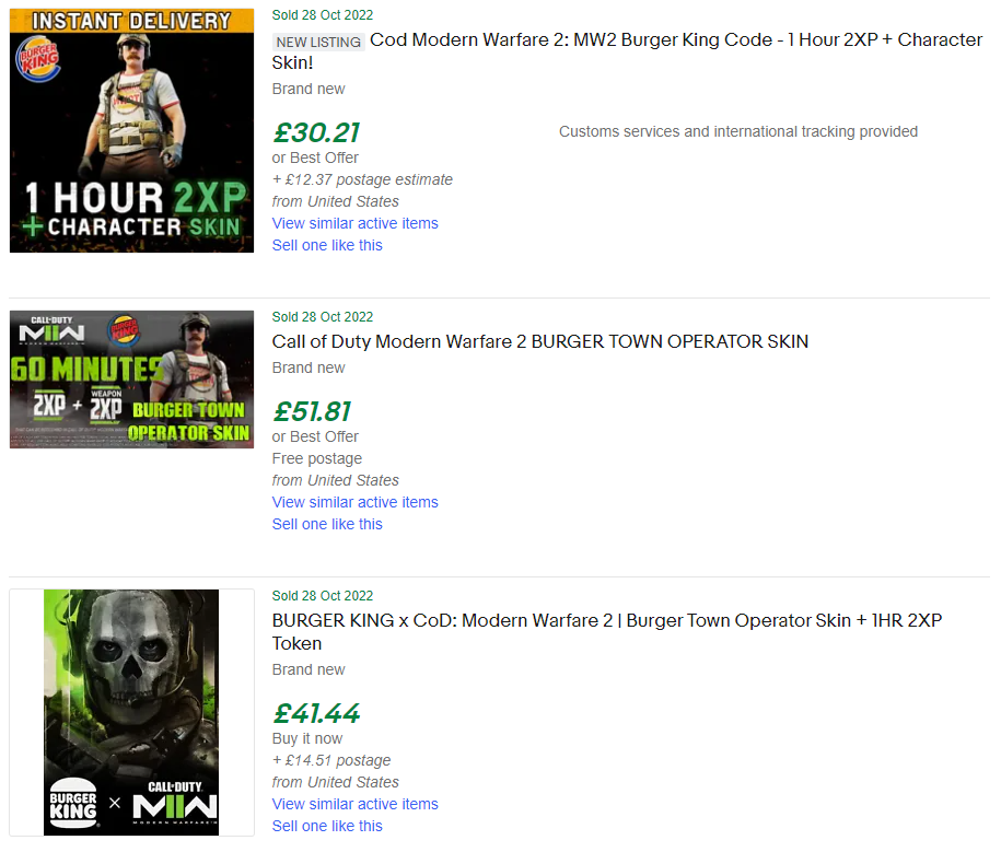 Call of Duty fans spend £30 on an in-game Burger King skin | Eurogamer.net