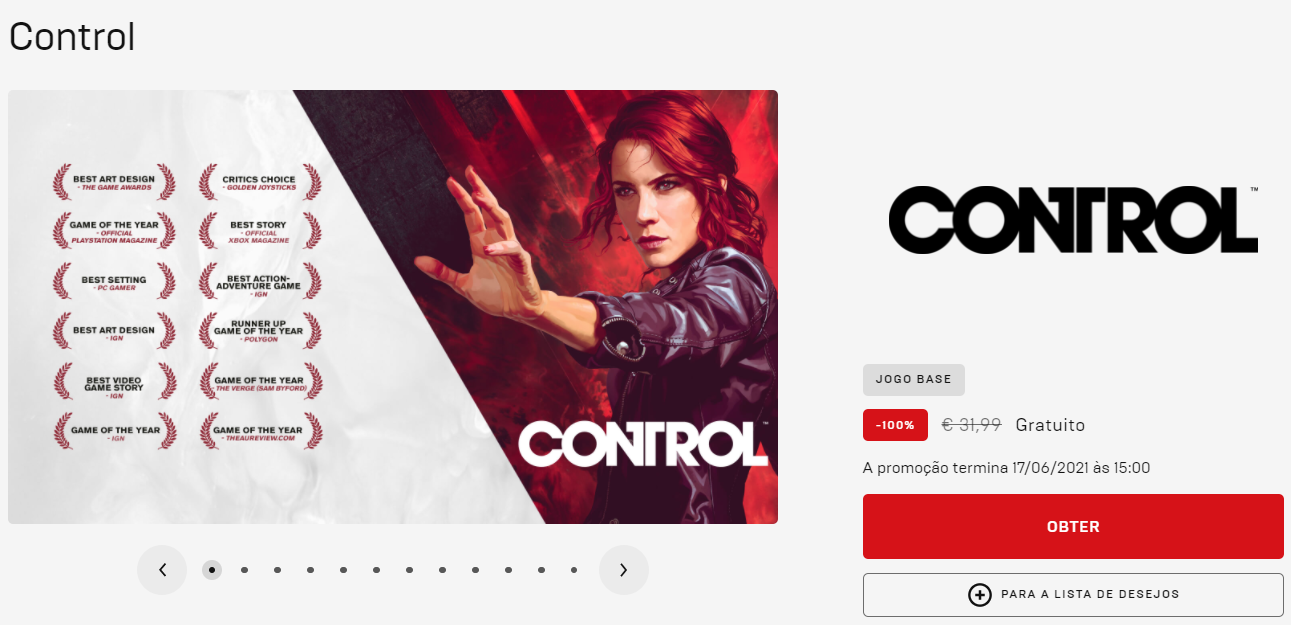 Control está gratuito na Epic Games Store | Eurogamer.pt