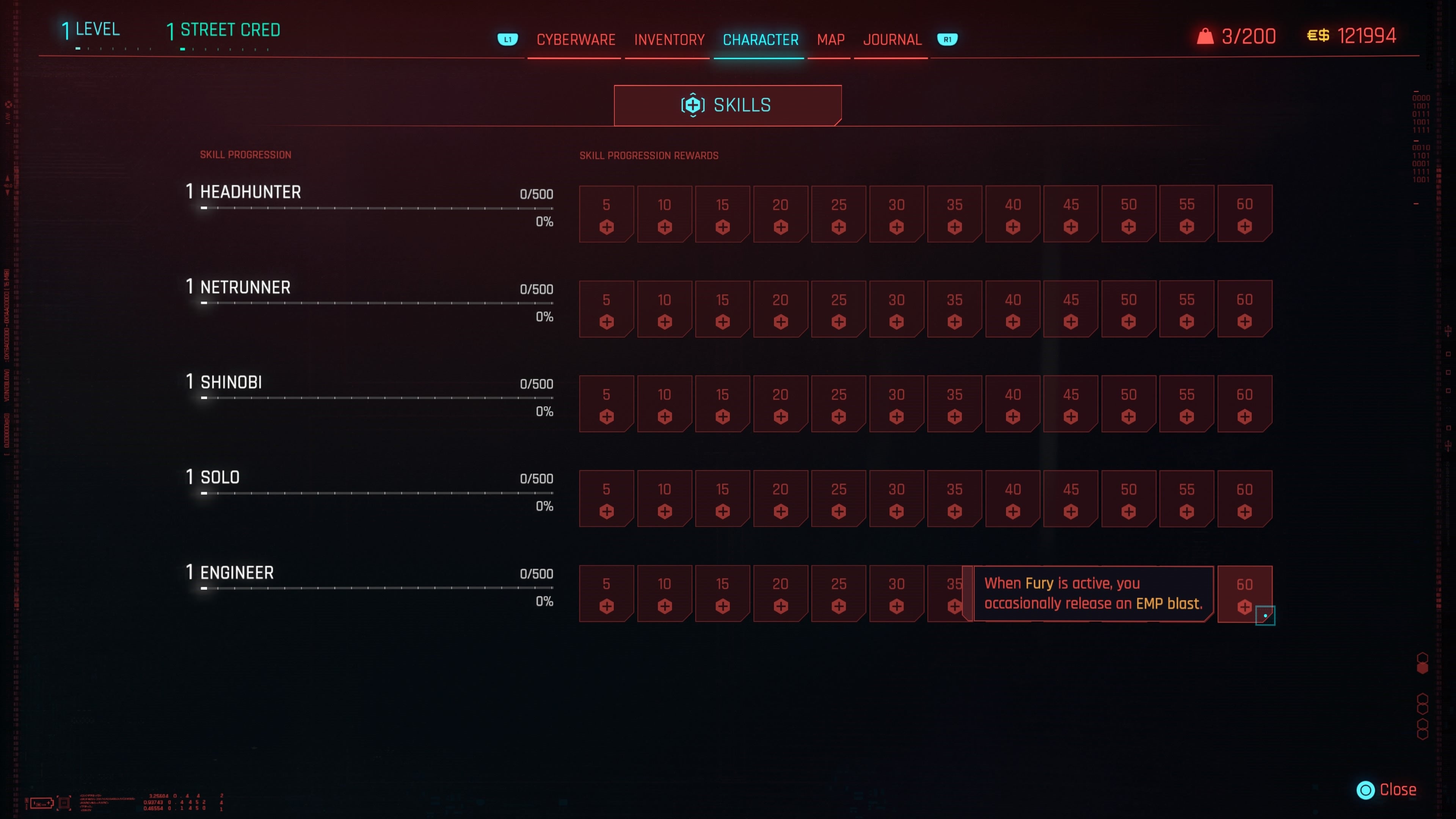 Cyberpunk 2077 skill progression and rank up bonuses | VG247
