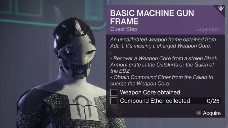 Destiny 2 Machine Gun Frame quest steps: Weapon Core locations, Black ...