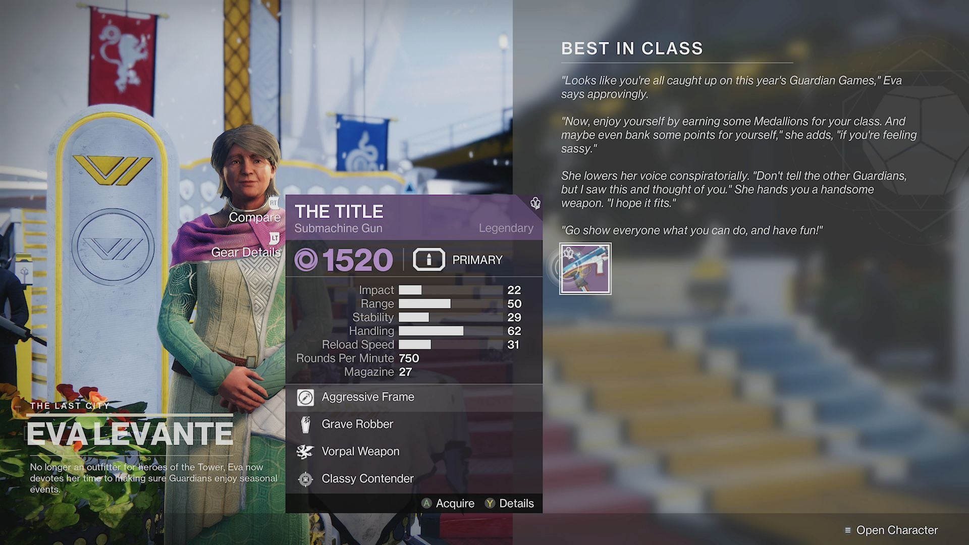 How to get The Title in Destiny 2, The Title god roll recommendation ...