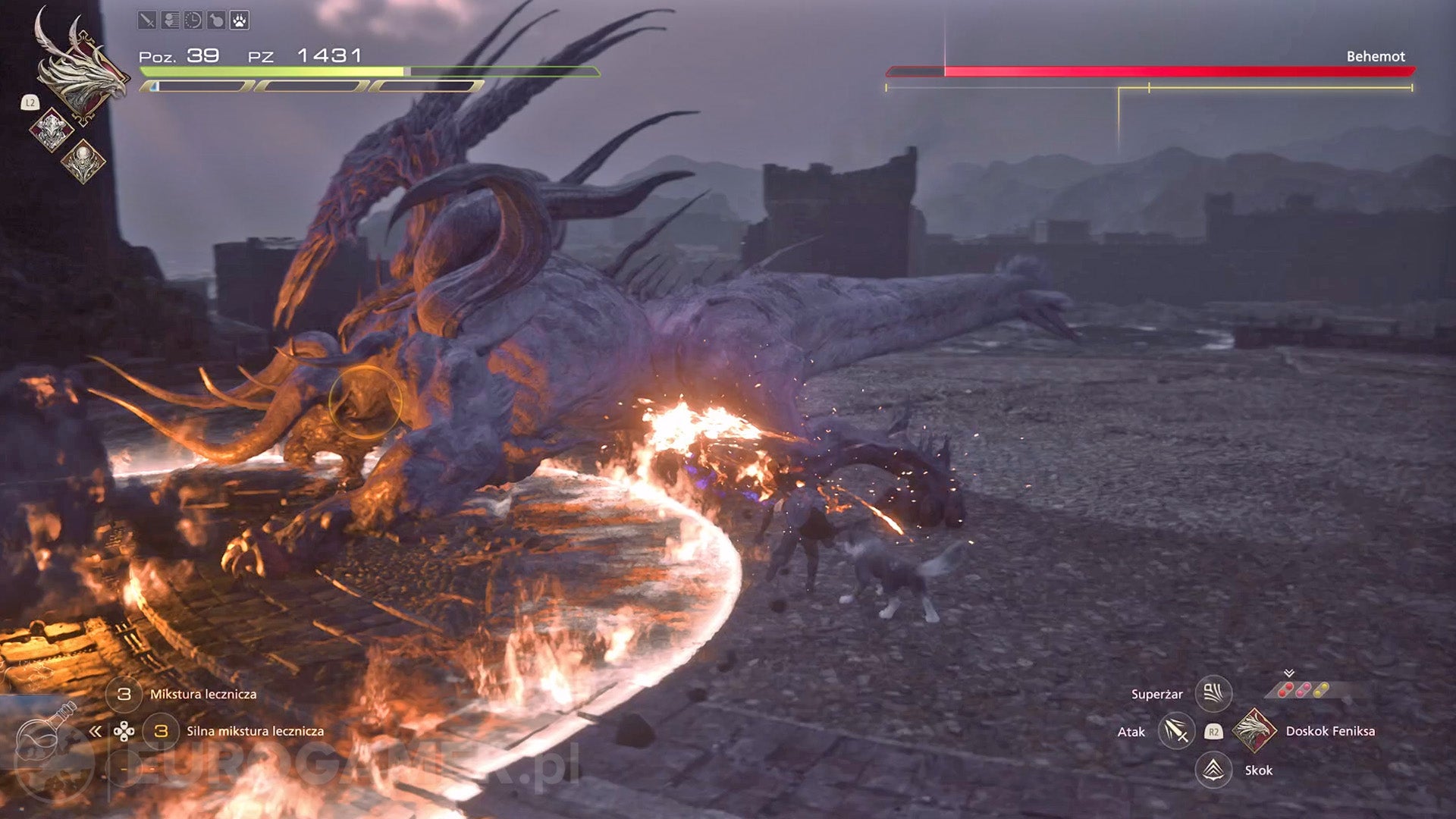Final Fantasy 16 - Behemot, walka z bossem | Eurogamer.pl