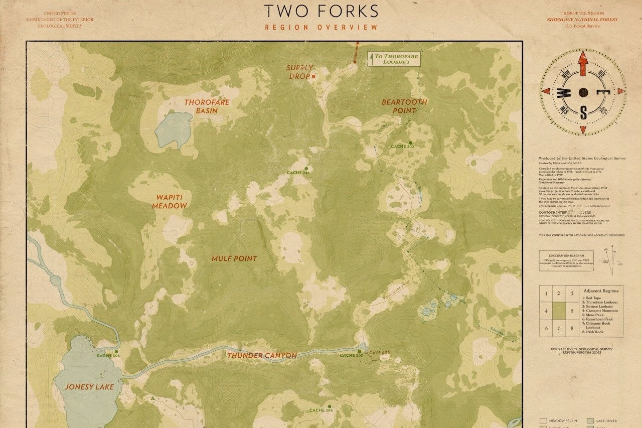 Firewatch dev releases printable maps for co-op navigation | Eurogamer.net