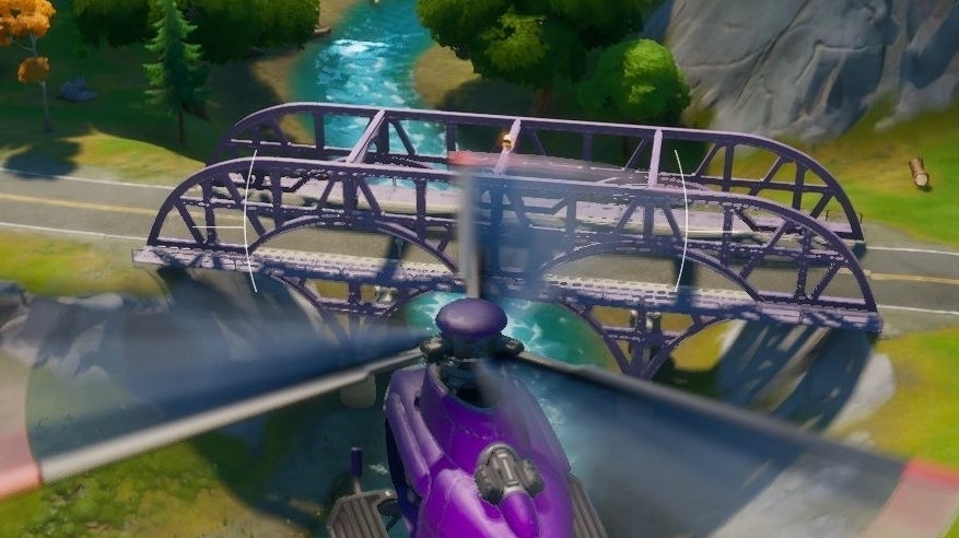 Fortnite: Fly a choppa under Purple, Red and Blue steel bridges ...