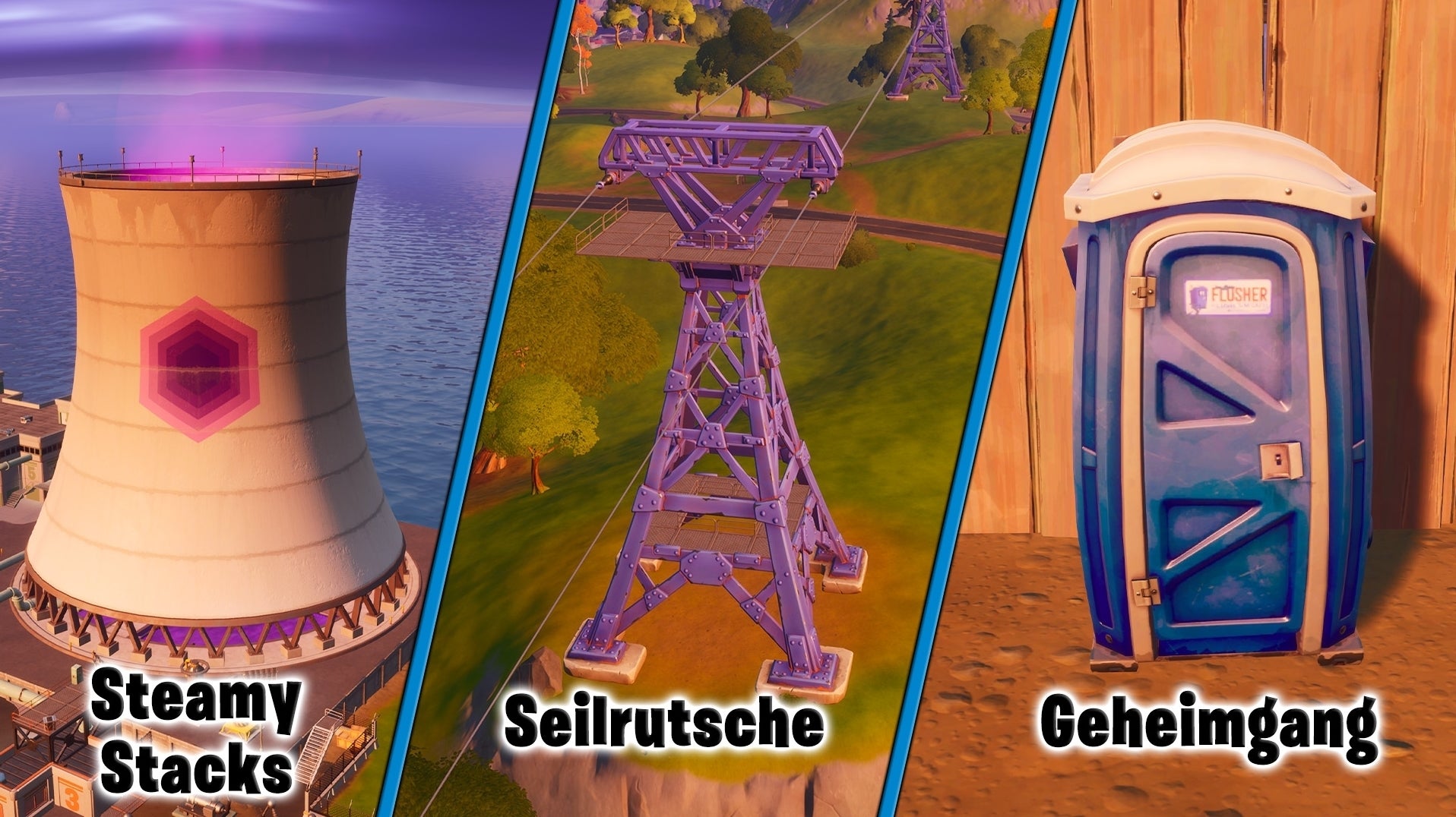 Fortnite: In Steamy Stacks befördern lassen und Seilrutsche und ...