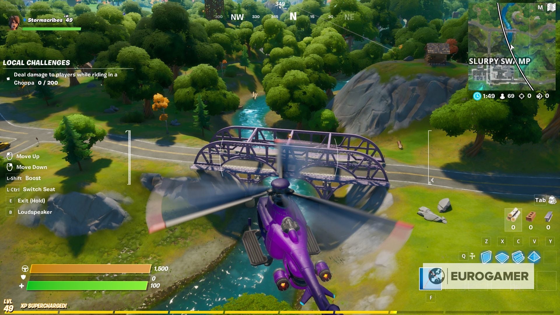 Fortnite: Fly a choppa under Purple, Red and Blue steel bridges ...