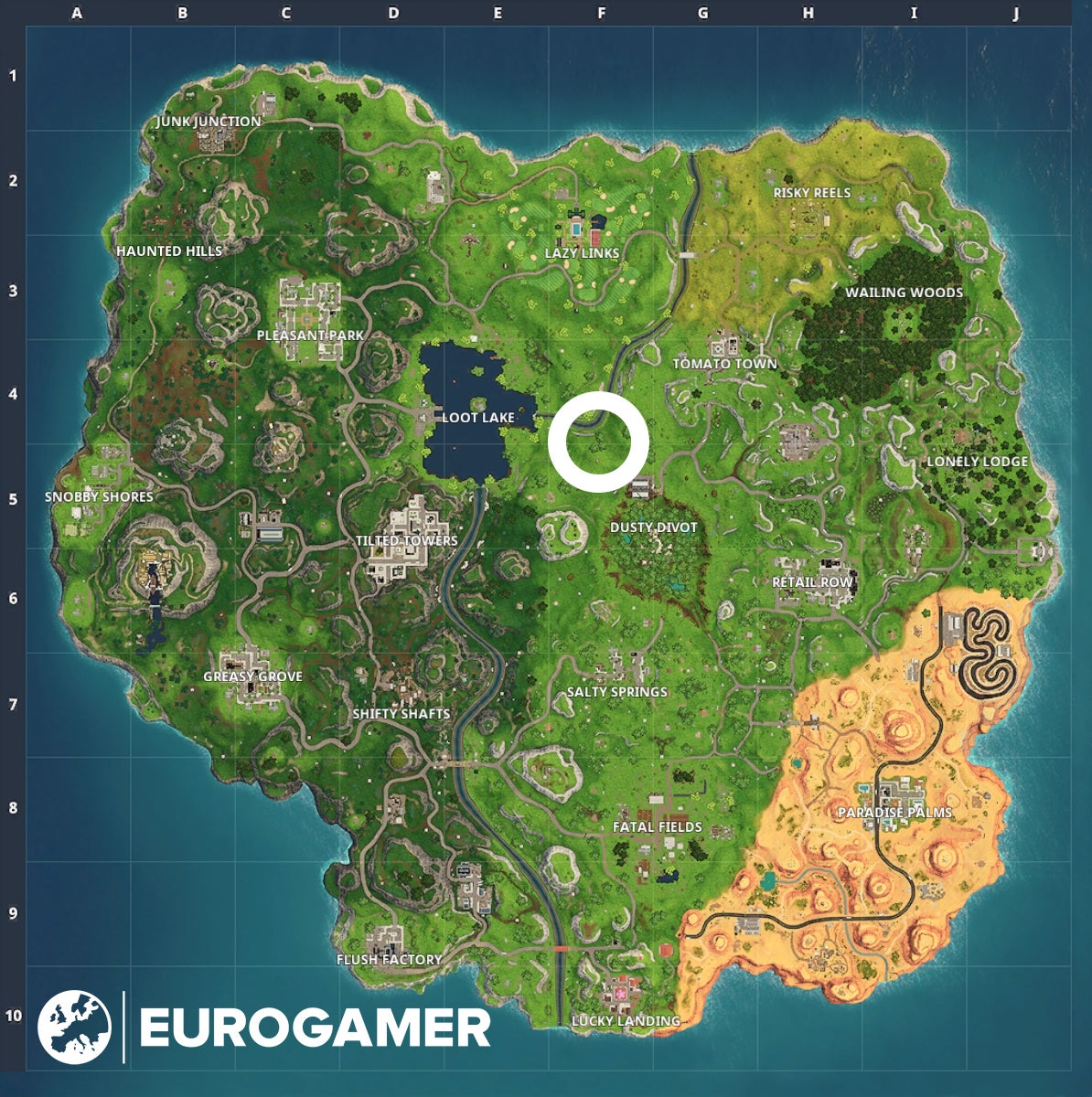 Fortnite - Dusty Divot treasure map location | Eurogamer.net