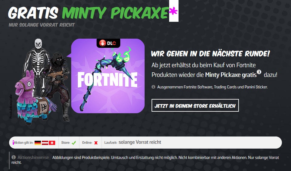 Fortnite: Für die Minty Pickaxe Codes gibt's zwei neue Aktionen - Was ...