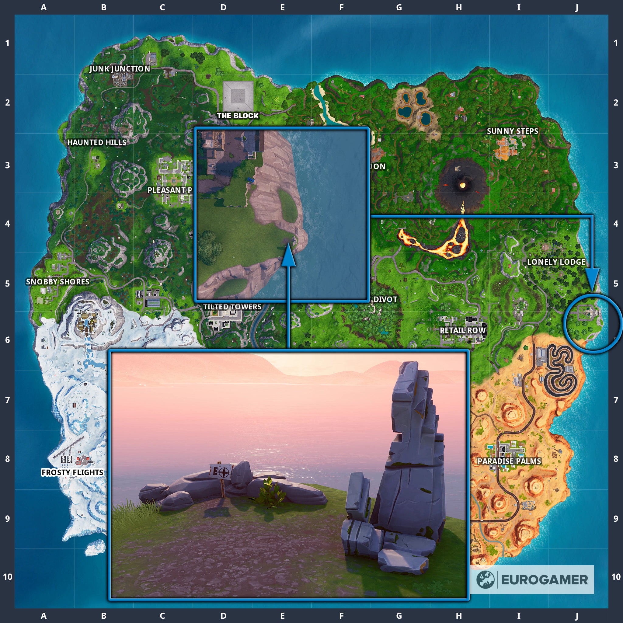 Fortnite: Nördlichster, südlichster, östlichster und westlichster Punkt ...