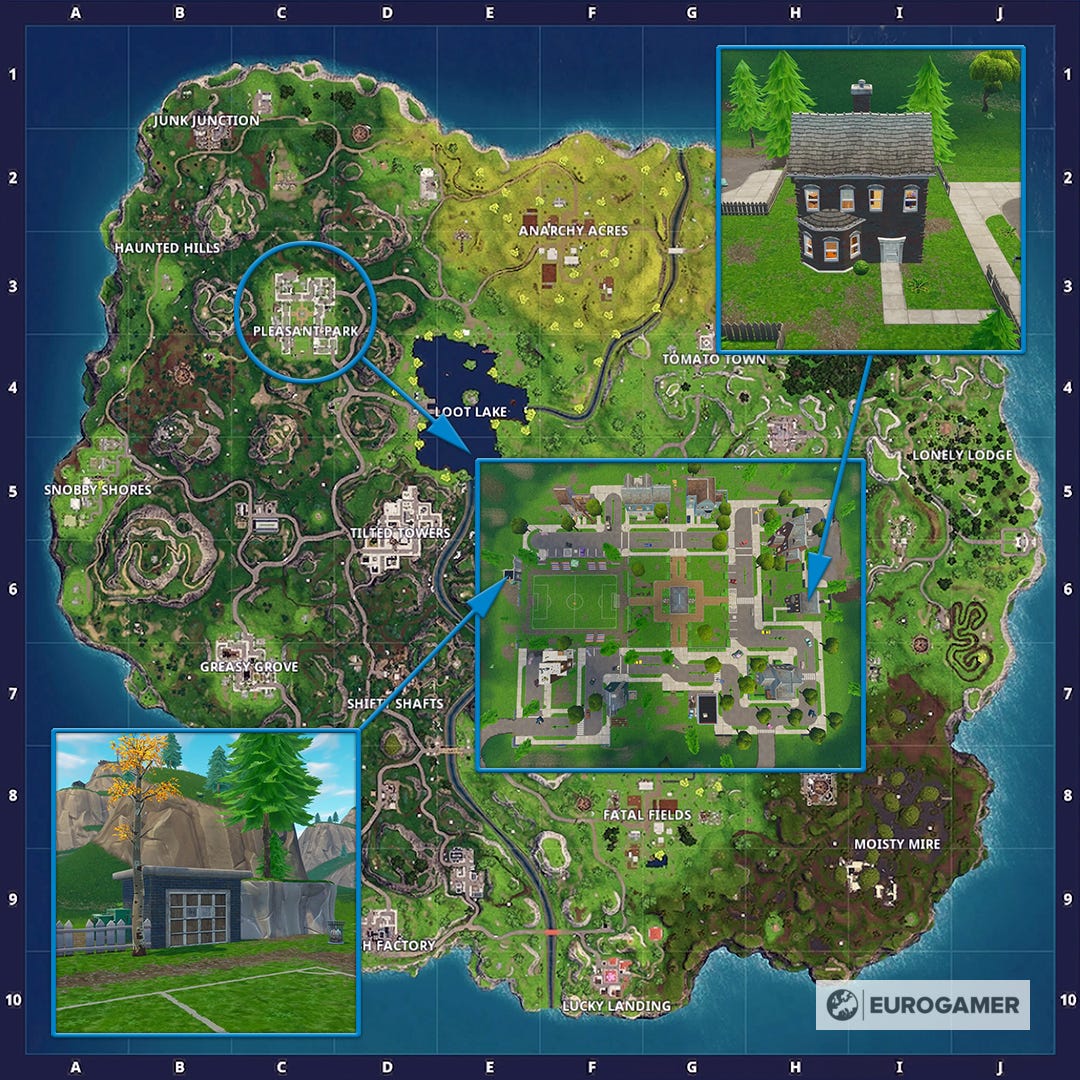 Fortnite Schatzkarte Pleasant Park Herausforderung Woche 7