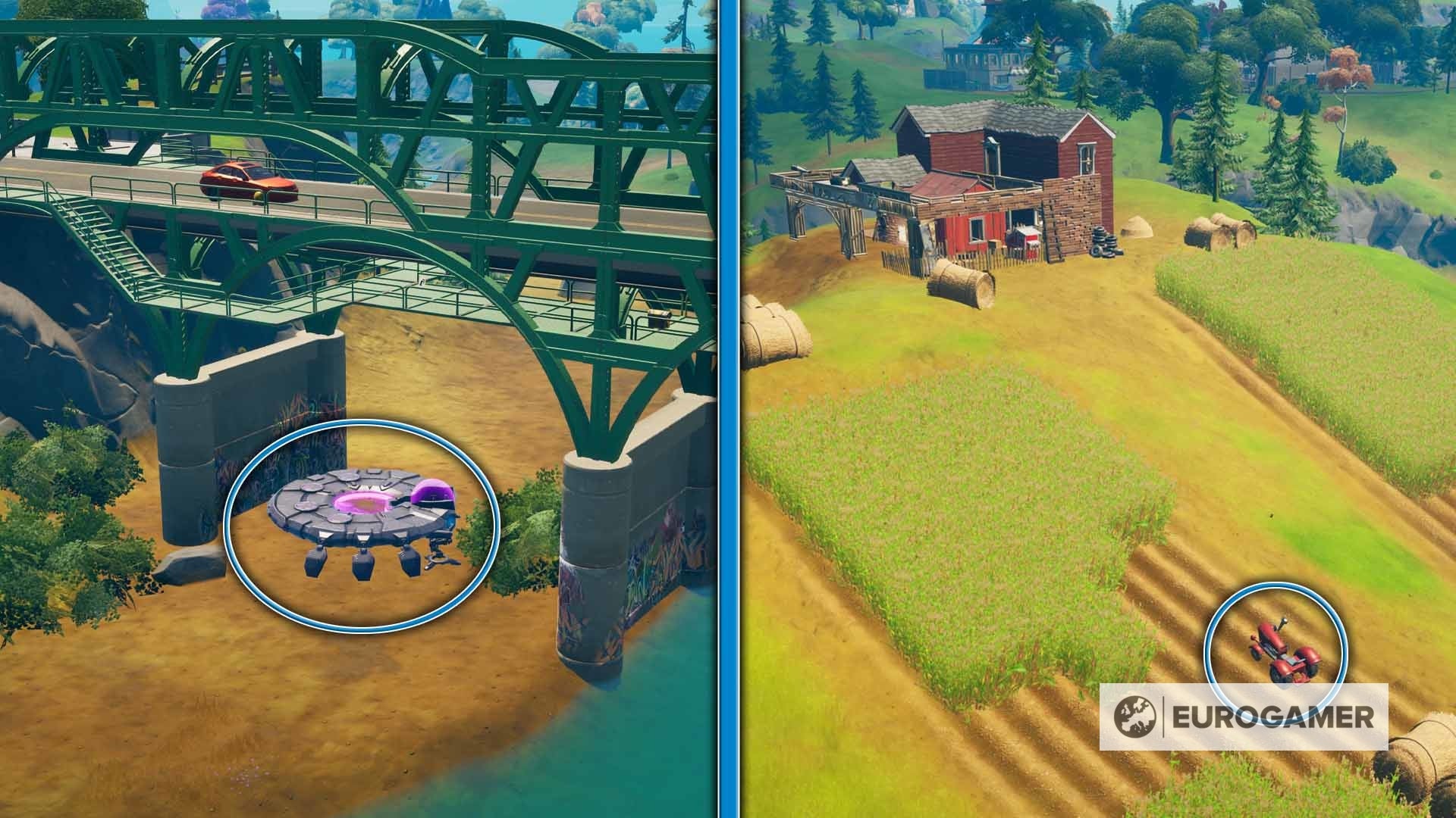 Fortnite Season 7: Nutze den Greif-o-tron oder Traktorstrahl, um einen ...