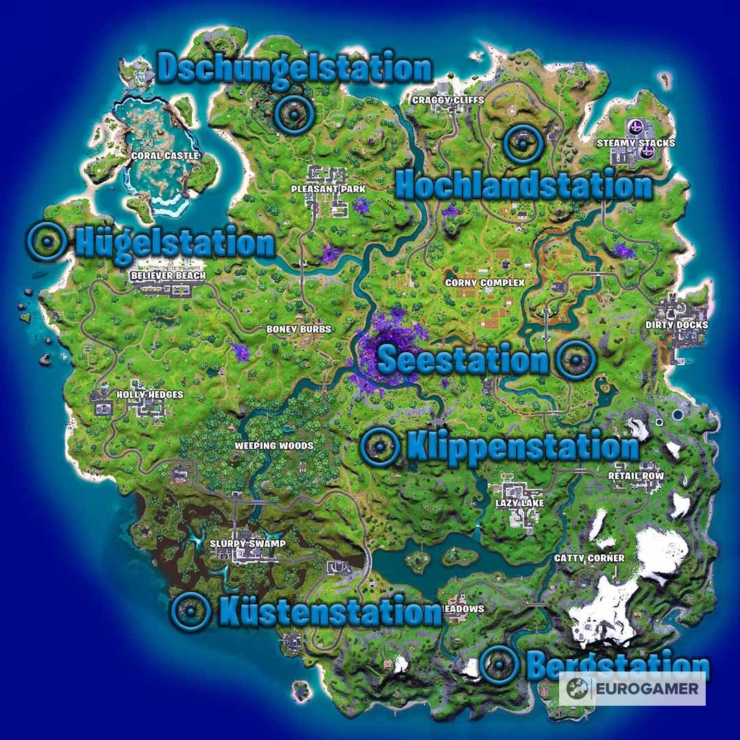 Fortnite Season 7: Bringe eine Alien Probe von der Schüssel zu Corny ...