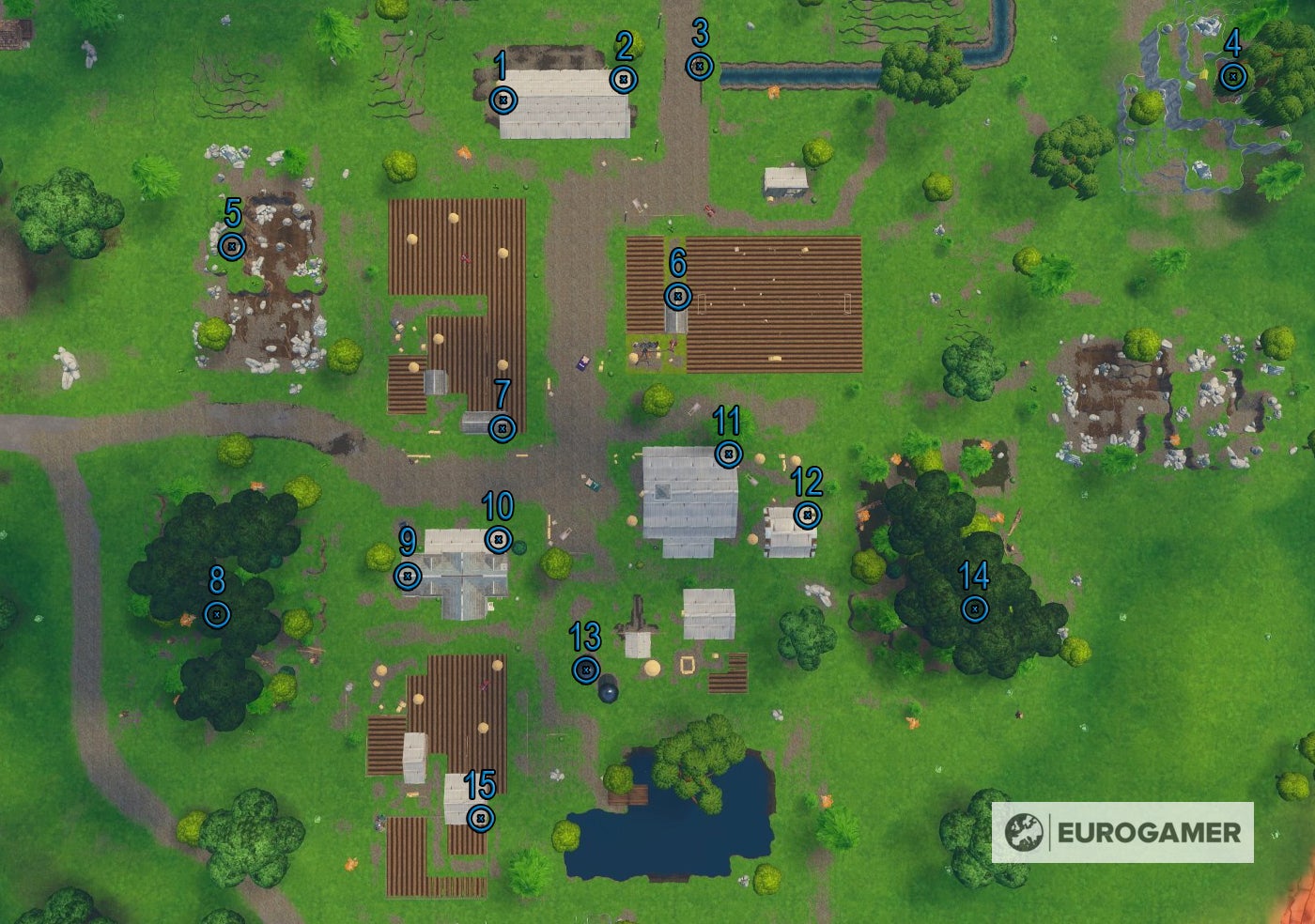 Fortnite: Truhen bei Fatal Fields - Karte mit allen Fundorten ...