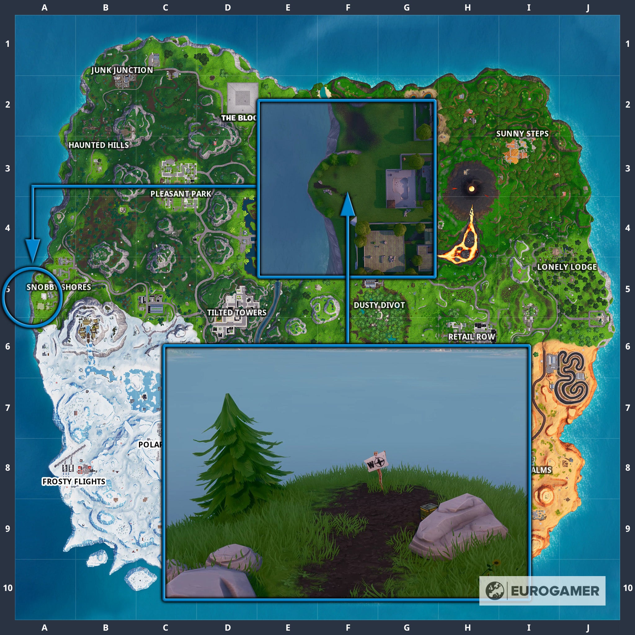 Fortnite: Nördlichster, südlichster, östlichster und westlichster Punkt ...