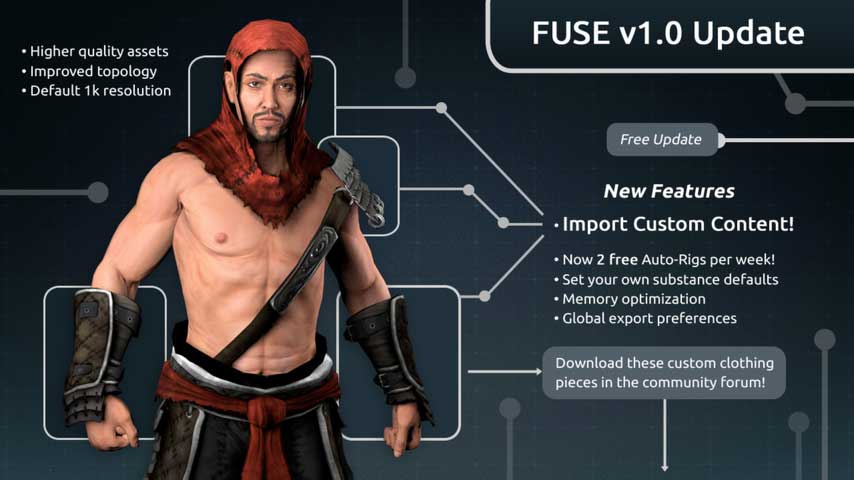Fuse character creator 1.0 update adds asset imports | VG247