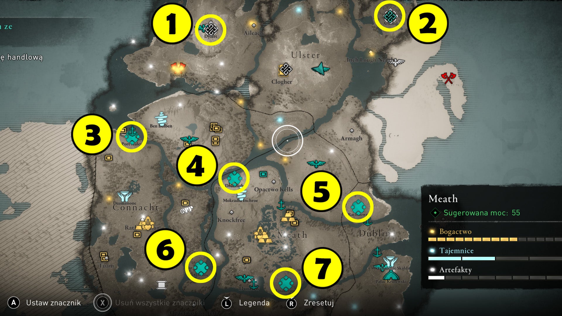 AC Valhalla Gniew Druidów - wszystkie placówki handlowe: mapa ...