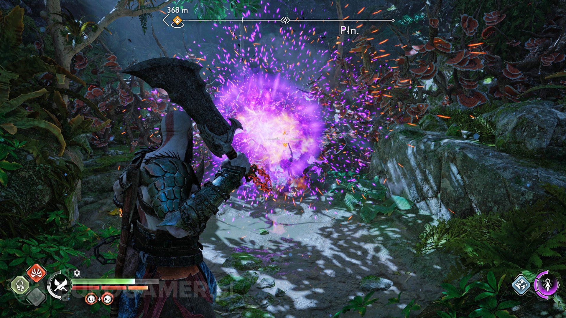 God of War Ragnarok - czerwone zarośla z grzybami: jak usunąć ...