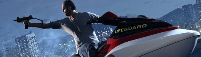 GTA 5 artwork appears, shows man on a WaveRunner | VG247