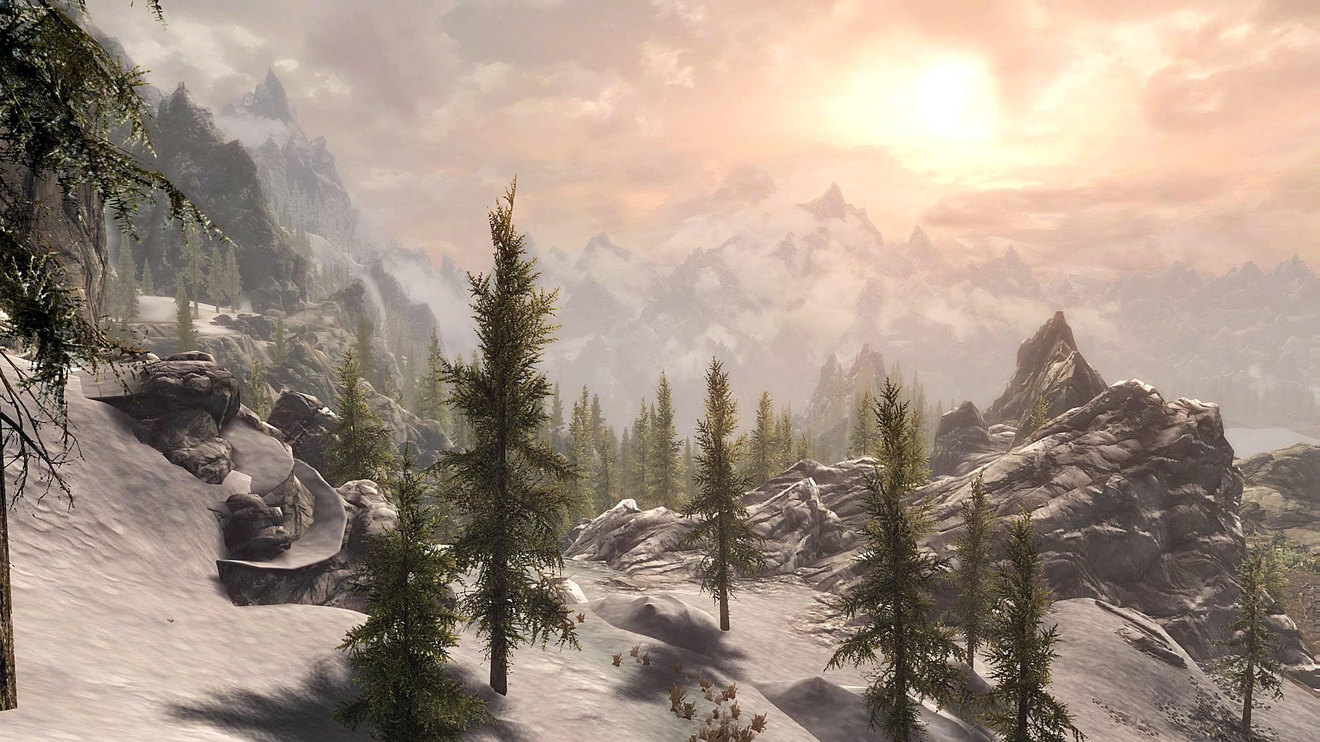 Skyrim Snow Landscape Wallpaper