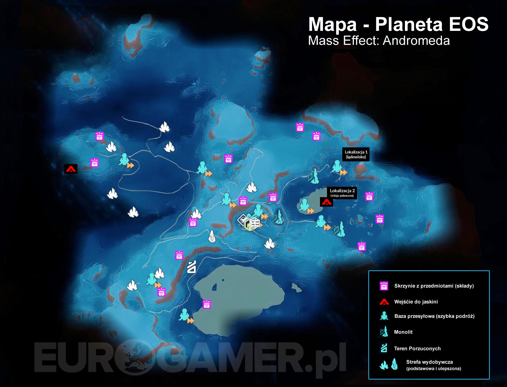 Mass Effect: Andromeda - Mapa Eos: skrzynie, bazy, jaskinie, sekrety ...